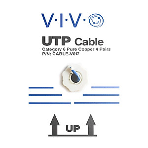 VIVO 500ft Bulk Cat6, Full Copper Ethernet Cable, 23 AWG, UTP Pull Box, Cat-6 Wire, Indoor, Network Installations, Blue, CABLE-V017