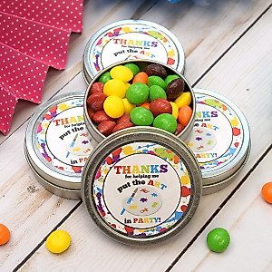 Art & Painting Party Thank You Sticker Labels, 40 2" Party Circle Stickers by AmandaCreation, Great for Party Favors, Envelope Seals & Goodie Bags