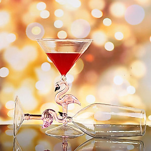 HEALLILY Martini Glasses Flamingo Martini Glasses Martini Goblet Glass Tableware Unique Bar Wine Glasses Long Stem Wine Glasses Pink Champagne Flutes