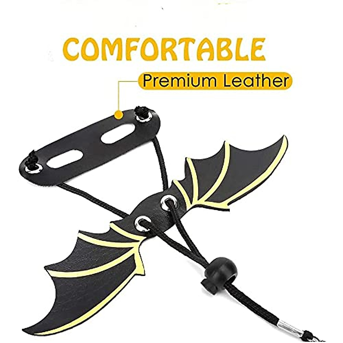 Bearded Dragon Leash Harness with Magician Hat and Bowtie Halloween Costume Set,3 Pack Bat Wing with Leash for Lizard Reptile Halloween,Holiday,Party,Photos Small Animal Clothes Outfit (Orange Set)