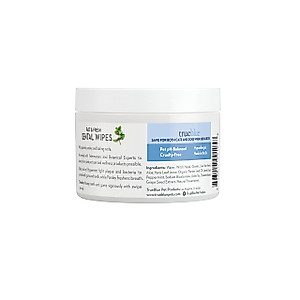 TrueBlue Dog Dental Wipes, 0.01 Oz, Parsley & Peppermint Pre-Moistened Teeth Cleaning Pads For Fresh Breath, Plaque & Tartar Removal, With Teeth Cleaning Pet Chew , Pet Dental Wipes (Pack Of 3)