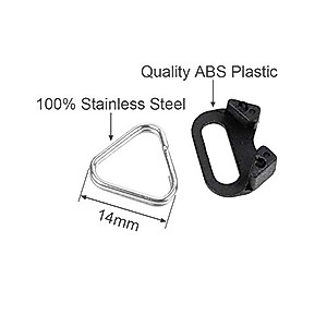 Foto&Tech 4 pieces Stainless Steel Lug Ring Camera Strap Triangle Split Ring Adapter and ABS Cap, Compatible with Fujifilm Lecia Nikon Canon Sony Olympus Pentax Panasonic SLR RF Mirrorless Camera