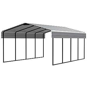 Generic Heavy-Duty Steel 12' x 20' x 7' Carport, Garage, Car Shelter, Protects Car, Truck, SUV, Tractor, Boat, Patio Furniture, Durable, All-Season, Easy Assembly, Grey, Gray, SC122007G