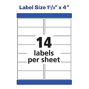 Avery Waterproof Printable Address Labels with Sure Feed, 1-1/3" x 4", White, 700 Blank Mailing Labels (5522)