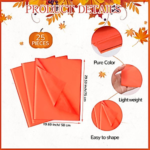 Cholemy 25 Set Pumpkin Gift Bags A Little Pumpkin Is On The Way Gift Bags with Tissue Paper Fall Gift Bags Baby Shower Candy Bags