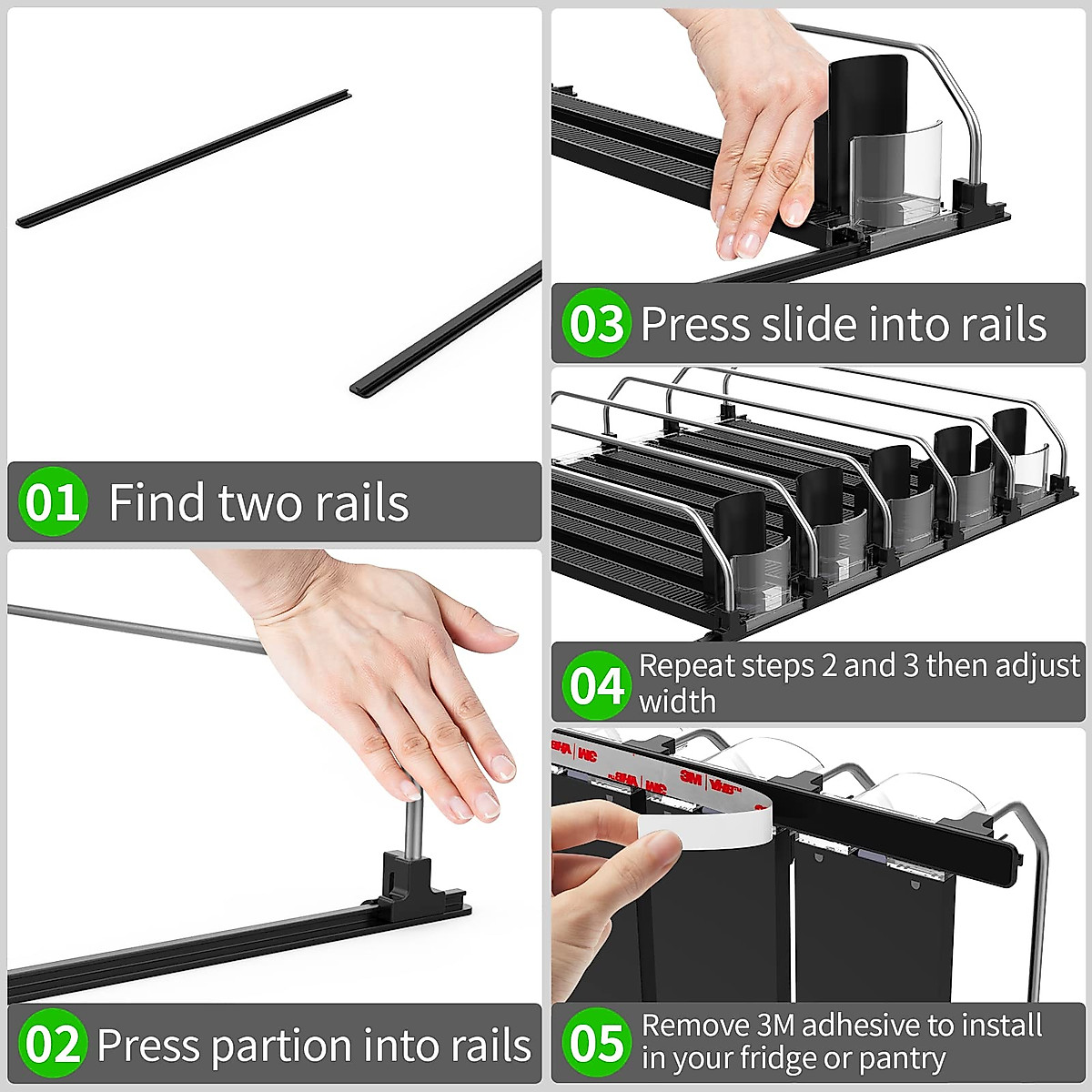 Soda Can Organizer for Refrigerator, Upgrade Beverage Drink Organizer for Fridge-Anti Scratch, Spring Pusher Drink Dispenser Beer Bottled Water POP Can Organizer for Refrigerator/Pantry Hold 25 Cans