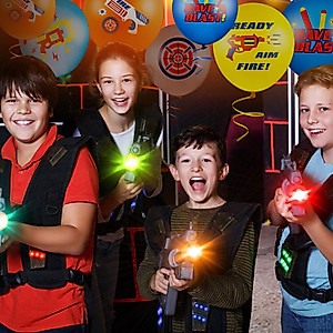 50 Pieces Dart Battle Balloons Target Party Latex Balloons Dart Battle Happy Birthday Balloons Supplies for Gun Target Birthday Party Dart Battle Party Decoration Supplies