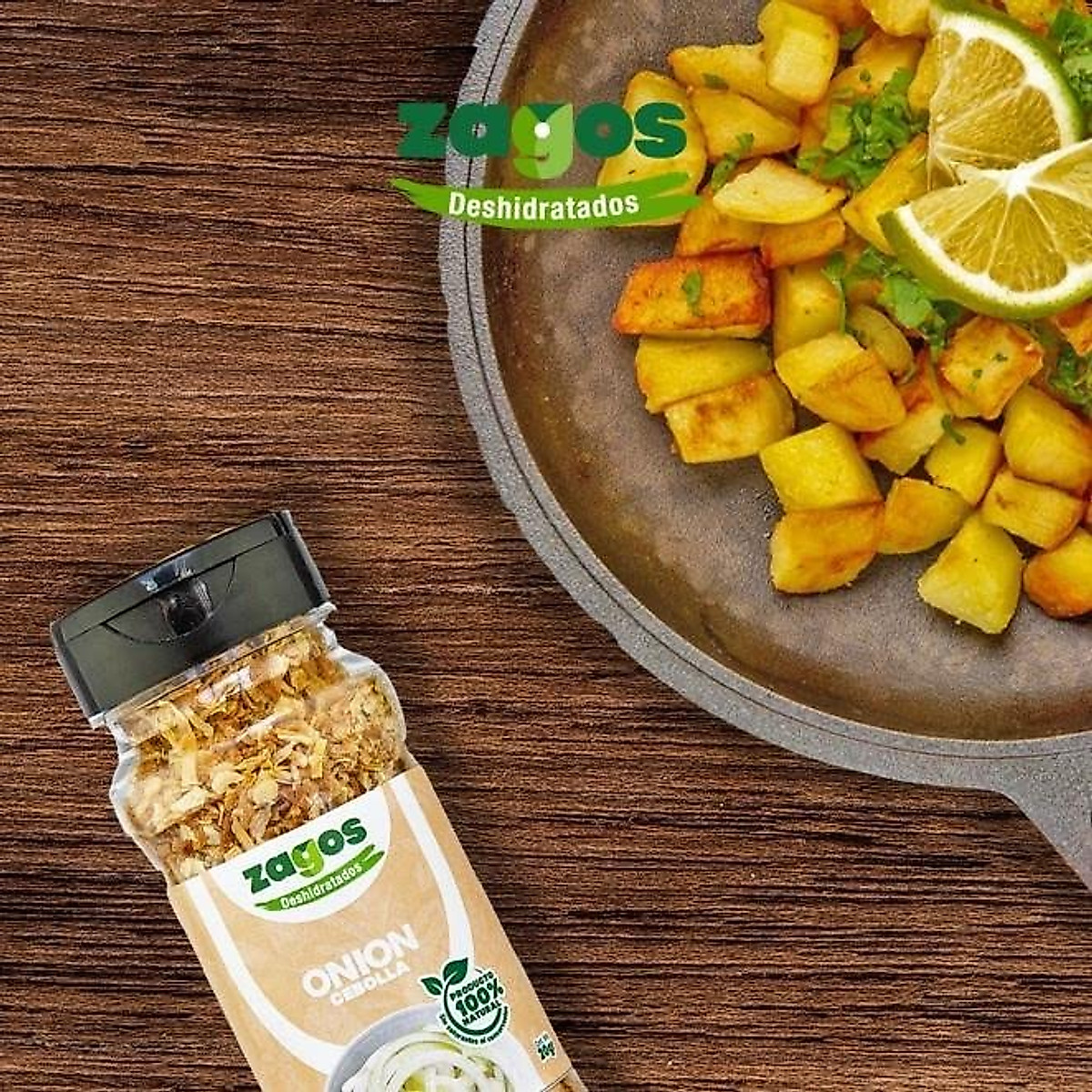 Zagos - Dehydrated sweet onion 100% natural product, dried onions in a 20 grams container (1 PACK)