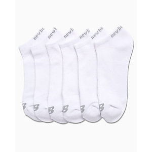 New Balance Men's Low Cut Basic 6-Pack Socks, Size 6-12.5, All White