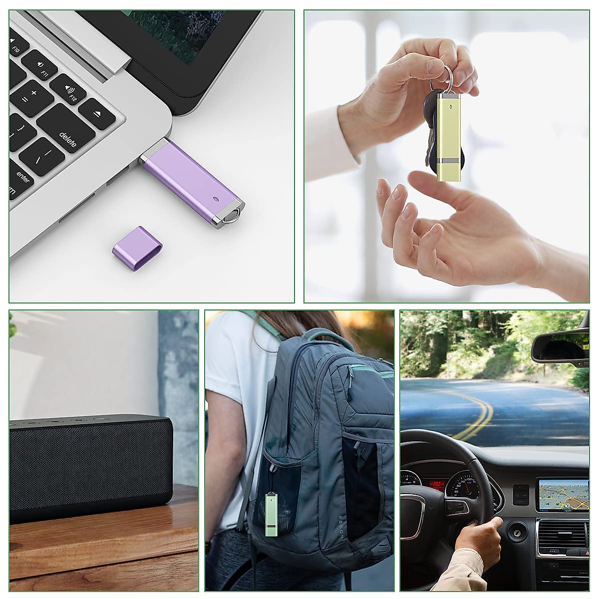 Aiibe 2GB 2G USB Flash Drive 5 Pack USB 2.0 Memory Stick Thumb Drives 2GB (5 Mixed Colors: Blue Green Yellow Pink Purple)