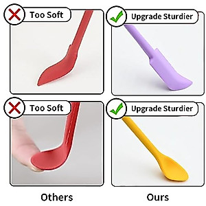 Mini Silicone Spatula Set, 4Pcs Multicolor Silicone Upgraded Double-end Sturdier Makeup Spatula Small Beauty Spatulas for Cosmetic Bottles, Thin Jar Spatula Small Spatula for Kitchen Bottles