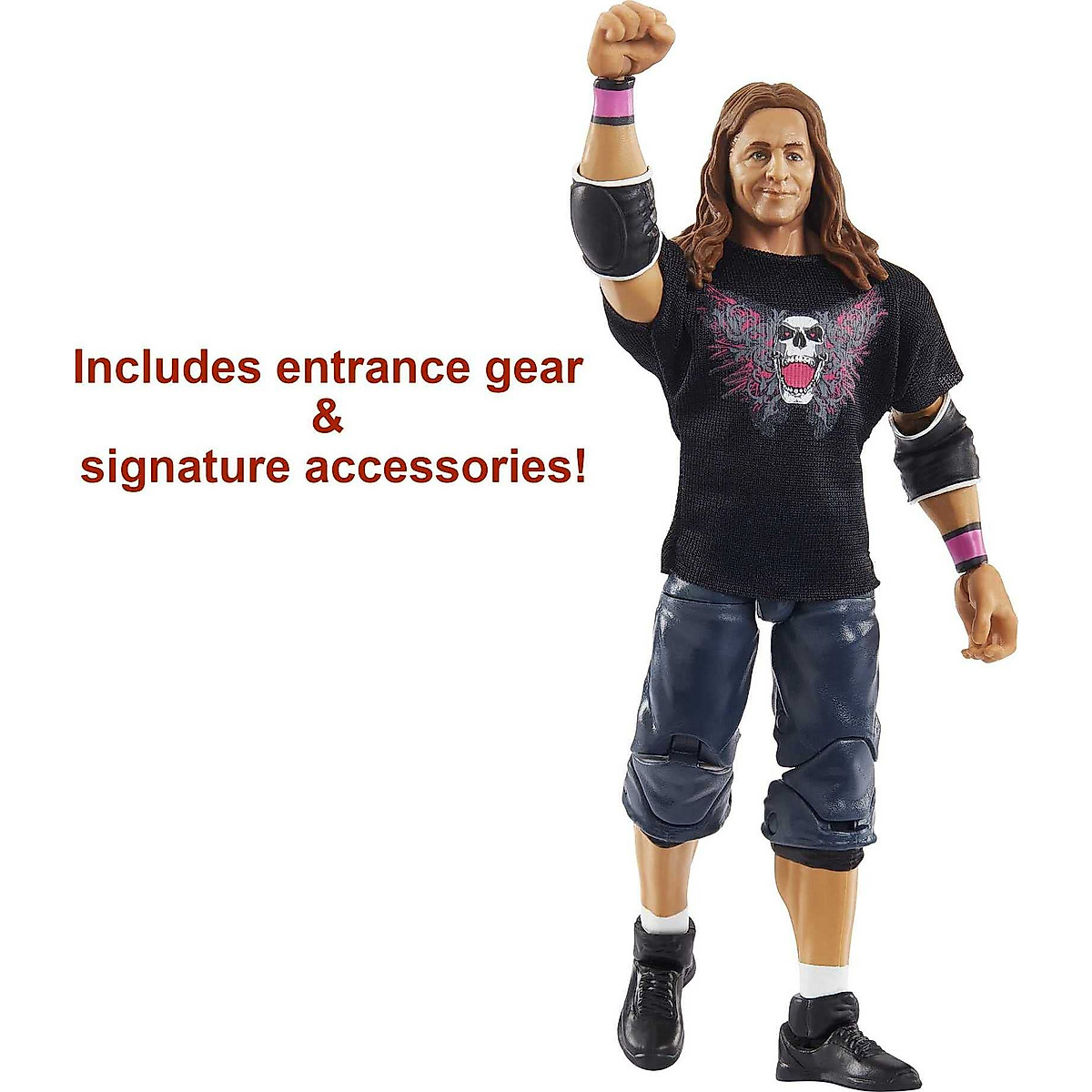 Mattel Bret “Hit Man” Hart WrestleMania Action Figure with entrance shirt & Vince McMahon Build-A-Figure Pieces, 6-in Posable Collectible Gift for Fans Ages 8 Years Old & Up