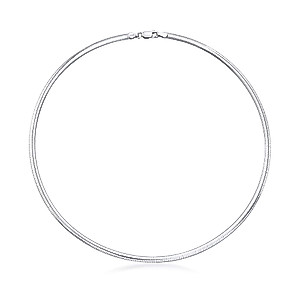 Ross-Simons Italian 4mm Sterling Silver Domed Omega Necklace. 16 inches