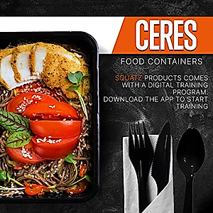 SQUATZ 50 Meal Prep Containers with Lids for Adults - 33oz, Microwave Safe, Reusable Food Storage, Freezer Safe, Leak-Free Lunch Container - Includes Utensils