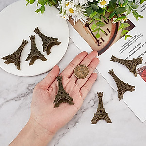 GORGECRAFT 10PCS Place Card Holder Photo Folder Eiffel Tower Table Number Holders Tibetan Style Alloy Memo Holders Cardholder for Wedding Tabletop Reception Banquet Menu Reserved Seat Number
