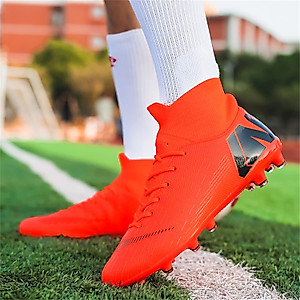 MDPCX Unisex Soccer Sneakers are Light, Breathable, Non-Slip and Shock-Absorbing, and The Youth high-top Indoor Lawn Training Hard Bottom TF/AG.