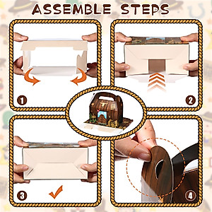 Sepamoon 24 Packs Western Party Favors Cowboy Goodie Treat Boxes Wild West Party Favors Gift Boxes Western Candy Boxes for Kids Baby Shower Western Cowboy Themed Birthday Party Decorations, 3 Designs