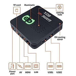 JAOCDOEN Retro Game Console, Wireless 2.4G Game Consoles Dual System Console, Classic Game Consoles Built-in 6700 Games Video Game Player with 2 Wireless Controllers