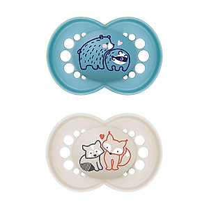 MAM Original Matte Baby Pacifier, Nipple Shape Helps Promote Healthy Oral Development, Sterilizer Case, 2 Pack, 6-16 Months, Boy,2 Count (Pack of 1)