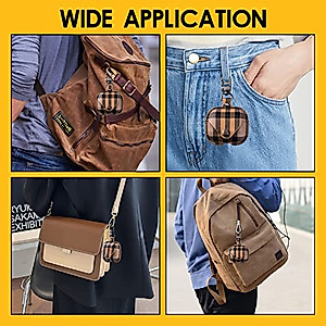 Pujuyeka Leather Luxury Case for AirPods 3rd Generation 2021 with Keychain,Designer Plaid Cute Airpod Charging Case Cover Aesthetic Lockable Protective Air Pod Skin Cover (AirPod 3rd Gen 2021 Brown)