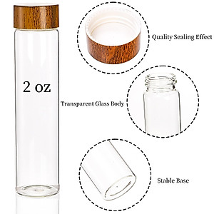 Goaste 12 Pack Coffee Bean Storage Tubes, Glass Cellars with Wooden Stand, Dosing Vials with Lids and Funnel for Tea, Spices, 2oz