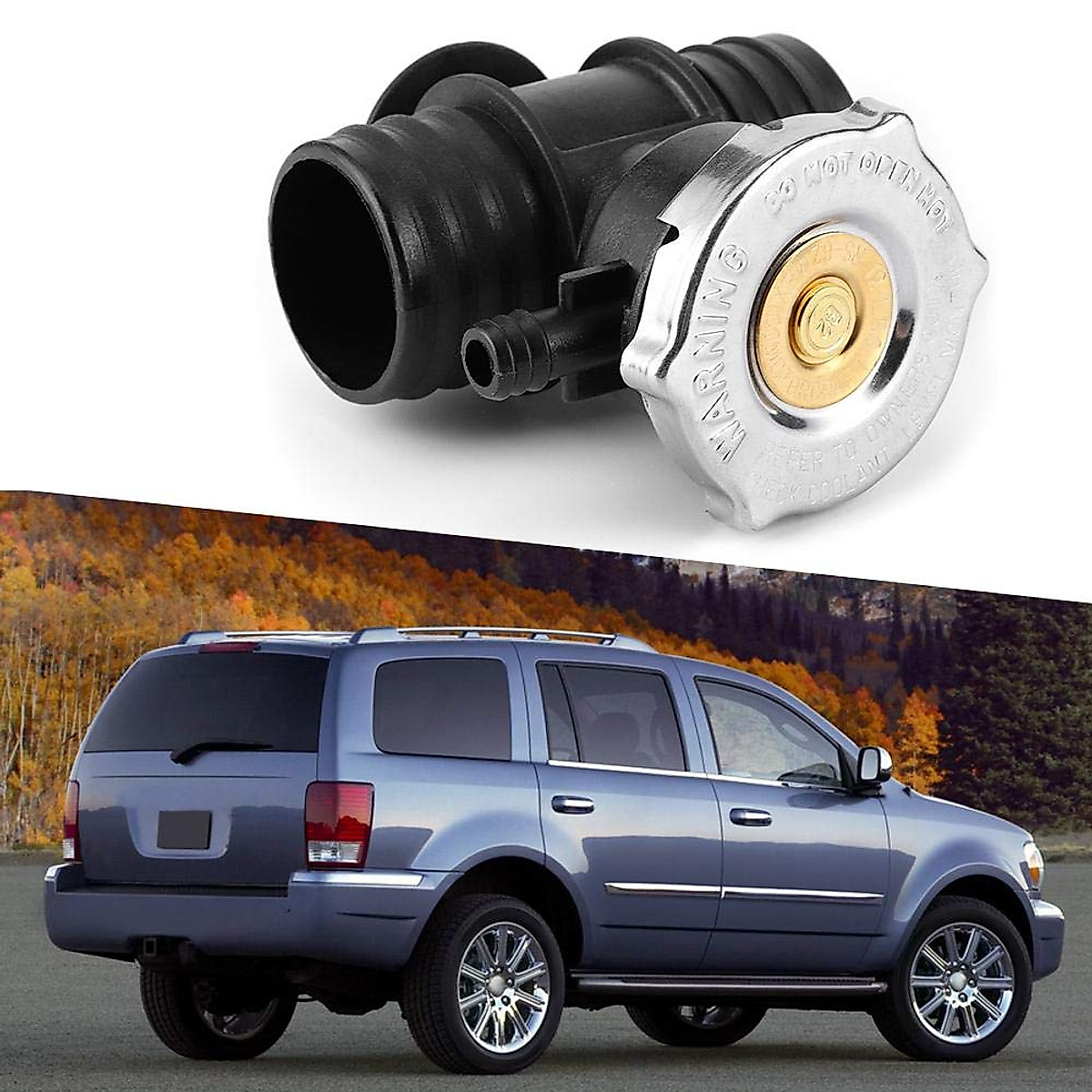 Radiator Coolant Filler, Duokon radiator filler neck, Radiator with T-Branch Water Pipe Kit 55116901AA 1993-2007