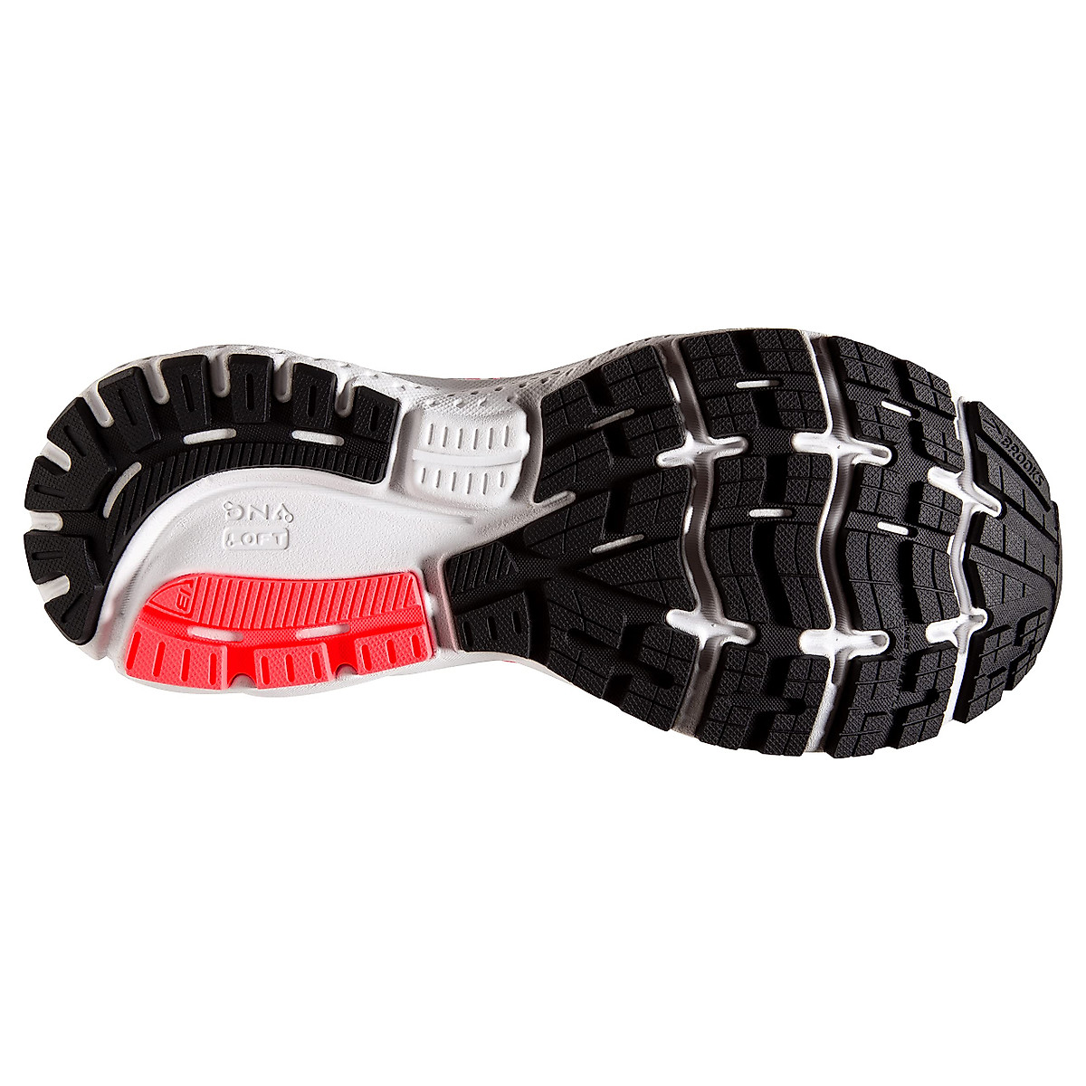 Brooks Women's Ghost 13 Running Shoe - White/Pink/Black - 11.5 Medium