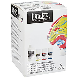 Liquitex Professional Iridescent Pouring Medium Set, Includes 3 x 2-oz Soft Body Acrylic Paint Bottles