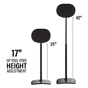 Sanus Height Adjustable Speaker Stands for Sonos Era 300™ (Pair)… (Black)