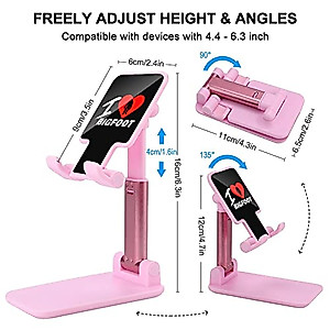 I Love Bigfoot Cell Phone Stand for Desk Foldable Phone Holder Height Angle Adjustable Sturdy Stand Pink-Style