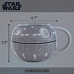 Silver Buffalo Star Wars Death Star 3D Sculpted Ceramic Mug, 20 Ounces
