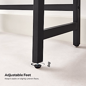 VASAGLE Over The Toilet Storage, 3-Tier Bathroom Storage Shelf, with Adjustable Bottom Stabilizer Bar, Space-Saving, Steel Frame, Industrial Style, Rustic Brown and Black UBTS005B01