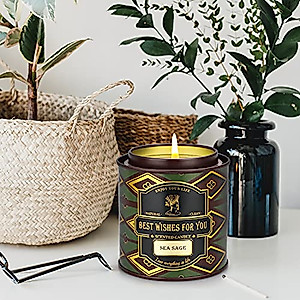 Sage Candles for Cleansing House, 10 oz Candles for Home Scented, 70 Hours Sage Candle for Meditation, Protection, Sage Candles for Cleansing House Negative Energy, Candles Gifts for Women