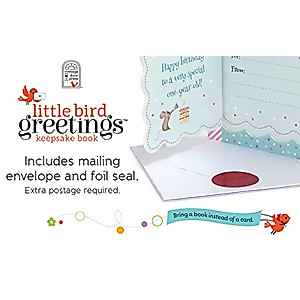 Now You Are One: Little Bird Greetings, Greeting Card Board Book with Personalization Flap, 1st Birthday Gifts for One Year Olds
