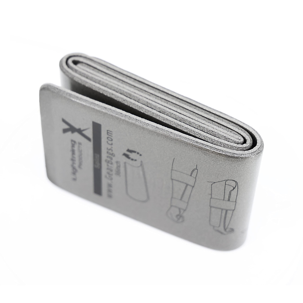 Lightning X Universal Padded Aluminum Medical Splint Kit - 36" Roll Splint + 3 Finger Splints - Tactical Black/Grey