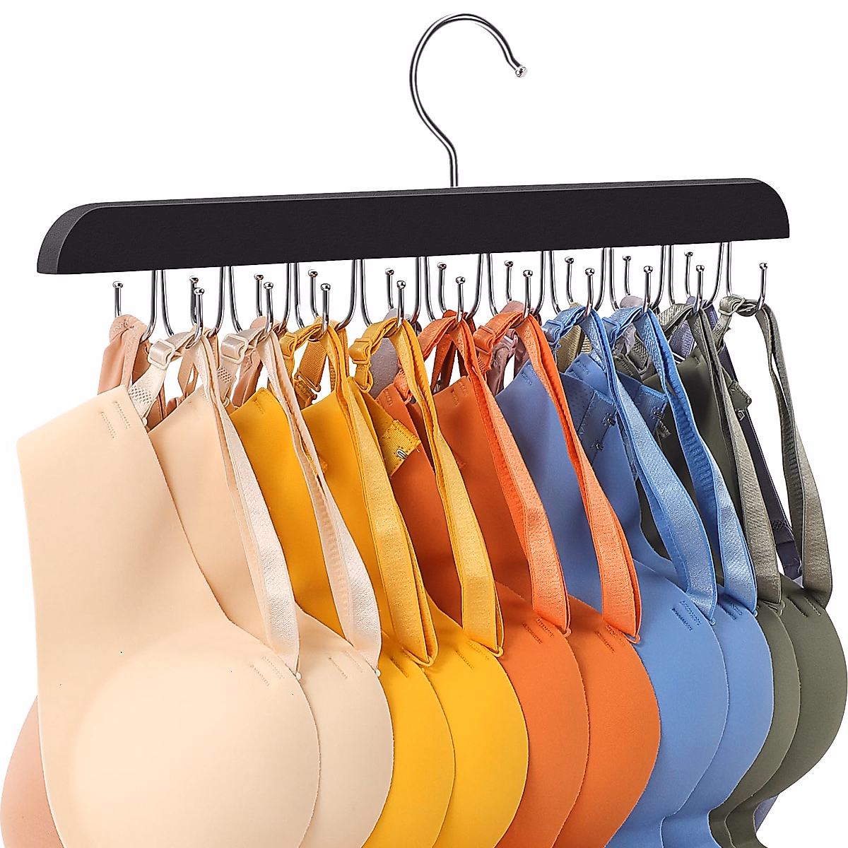 Bra Organizer for Closet, Tank Top Hanger, Bra Hanger 20 Hooks Capacity, Foldable Bra Hangers for Closet Organizer and Storage, Multi Tank Top Hangers Space Saving for Bra (1)