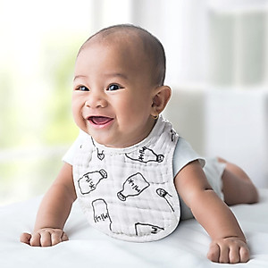 10 Pieces Muslin Bandana Drool Bibs Adjustable Bibs (Clouds Pattern)