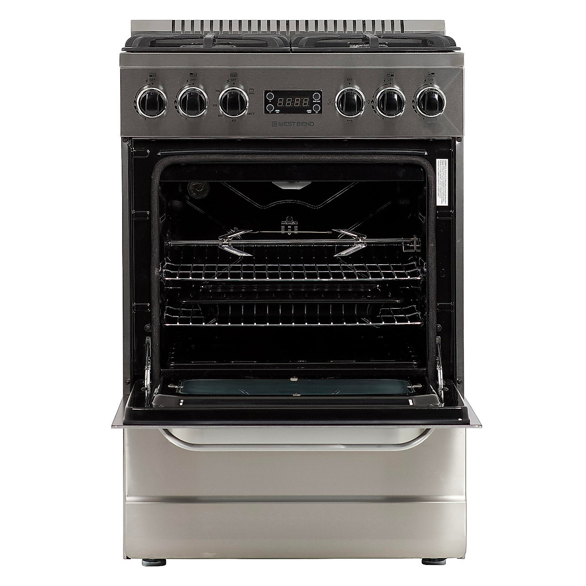 West Bend WB240GRPSS Gas Range Oven, 24-inch, Metallic