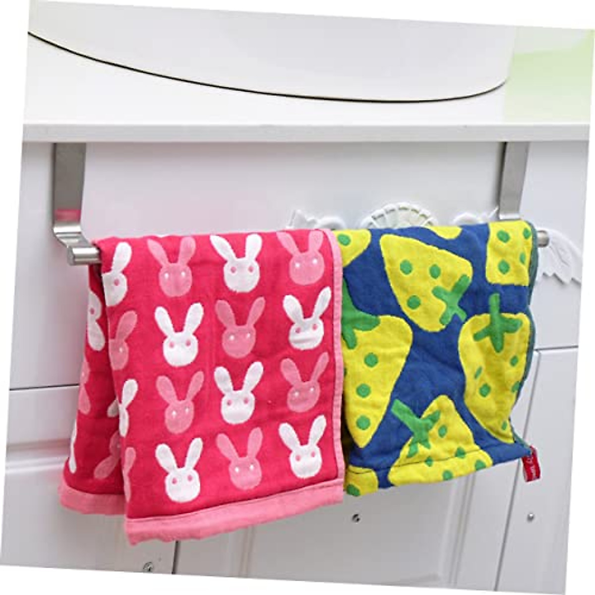 Cabilock Wall Towel Holder Over Door Towel Rack Metal cabinets Over The Cabinet Towel Hanger Kitchen Dish Rack Stainless Steel Towel Hanger Tower Hanger Organizer Cupboard No Punching