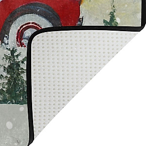 Christmas Area Rug for Living Room Large,Christmas Red Rug Carpet 5x7 Truck Christmas Tree-1,lB003