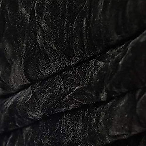 Velvet Fabric Crushed 54" Wide Sold by The Yard (Black)