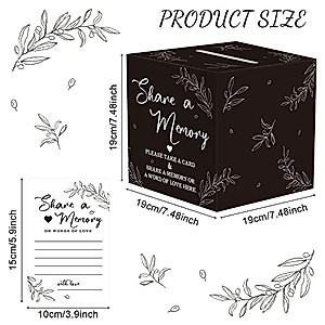 Pajean 50 Pcs Greenery Share a Memory Cards for Collections of Life, Memory Cards Box Guest Card Ideas for Funeral Graduation