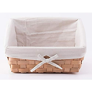 Wooden Angled Display Basket with Fabric Liner for Storage and Display