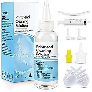 ATONER Printhead Cleaning Kit Printer Cleaning Kit Work for Canon Pixma/Brother/EP/HP 8600 8610 8620 WF-3640 7710 7620, Printer Cleaning Solution, Printer Nozzle Cleaner, Inkjet Printer Cleaner 100ML