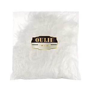 OULII Baby Photo Props Soft Fur Quilt Photographic Mat DIY Newborn Baby Photography Wrap-Baby Photo Props Favors (White)