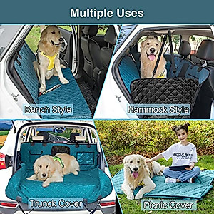 SEVVIS Dog Car Seat Cover-Back Seat Dog Cover for Car Include Mesh Visual Window and Pet Seat Belt-Hammock Scratchproof Pet Seat Cover for Cars SUVs Trucks Jeep