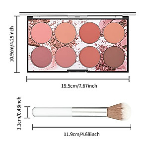 KYDA 8 Colors Face Blush Palette, Natural Matte Blush Palette, Smooth Blendable Powder Blush, Multiuse Makeup Palette, by Ownest Beauty