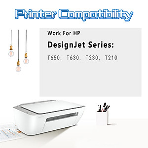 712XL Ink Cartridges Replacement for HP 712 712XL Ink Cartridge Compatible for HP DesignJet T650 T630 T230 T210 Printers Combo Pack