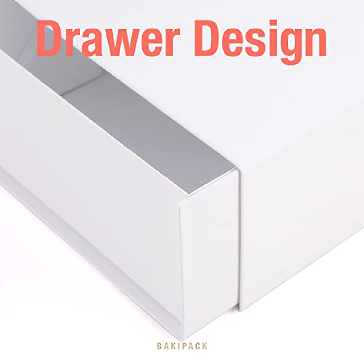 BAKIPACK 5 Gift Boxes, White Gift Boxes, 7x4.9x2.4 Inches, Keepsake Boxes, Small Rectangle Gift Boxes with Lids for Presents (Matte White)