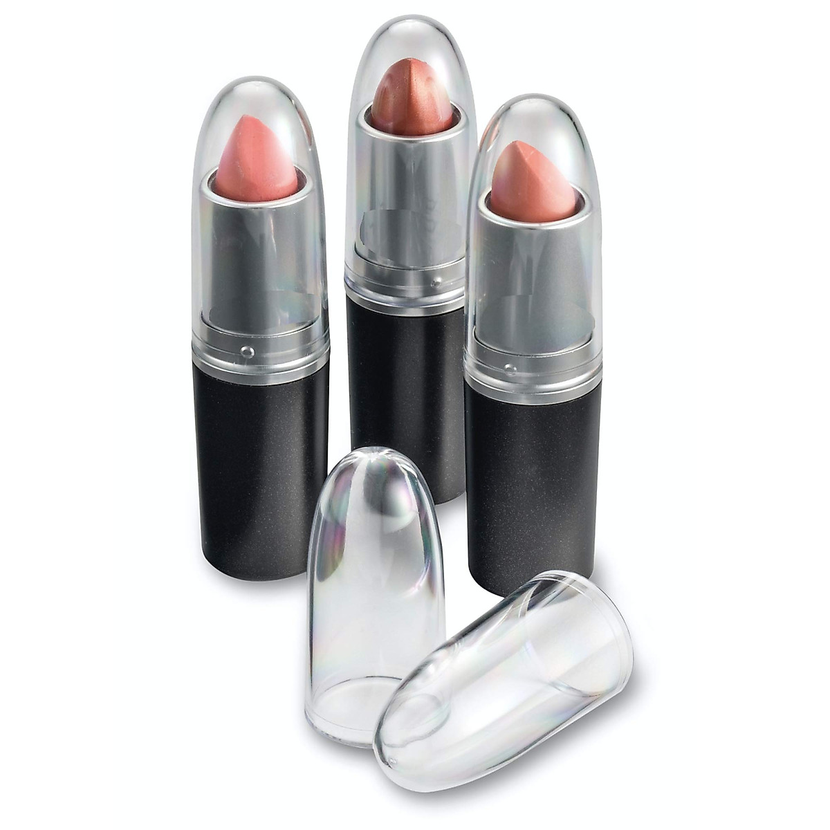 Clear Acrylic Lipstick Caps - Replaces Original Individual MAC Lipstick Caps - See Your Favorite Lipstick Color Easily (24 Pack)